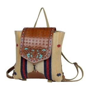 Myra Bag | Bags | New Myra Bag Handtooled Leather Canvas Backpack Bag ...